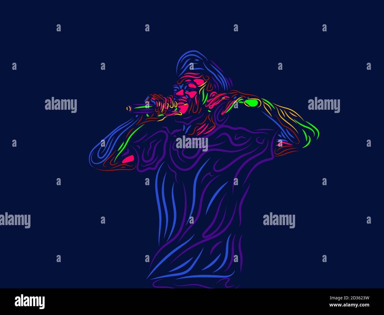 Groove. Singer, musician, artist man character. Abstract color ...