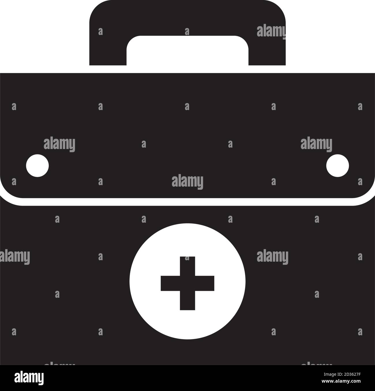 first aid box icon over white background, silhouette style, vector ...