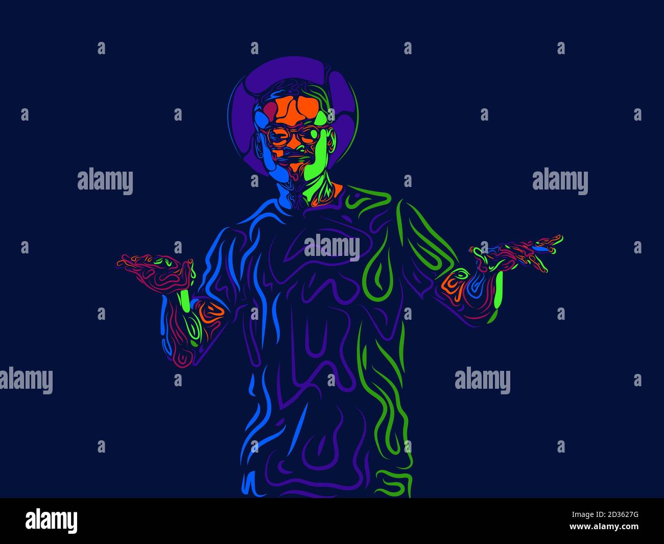 Groove. Singer, musician, artist man character. Abstract color ...