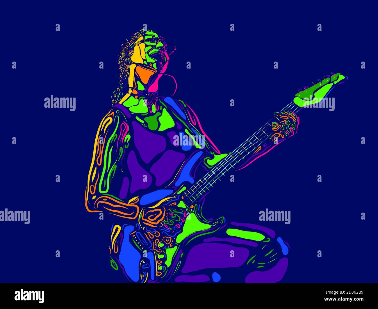 Rockstar. Singer, musician, artist woman character. Abstract color ...