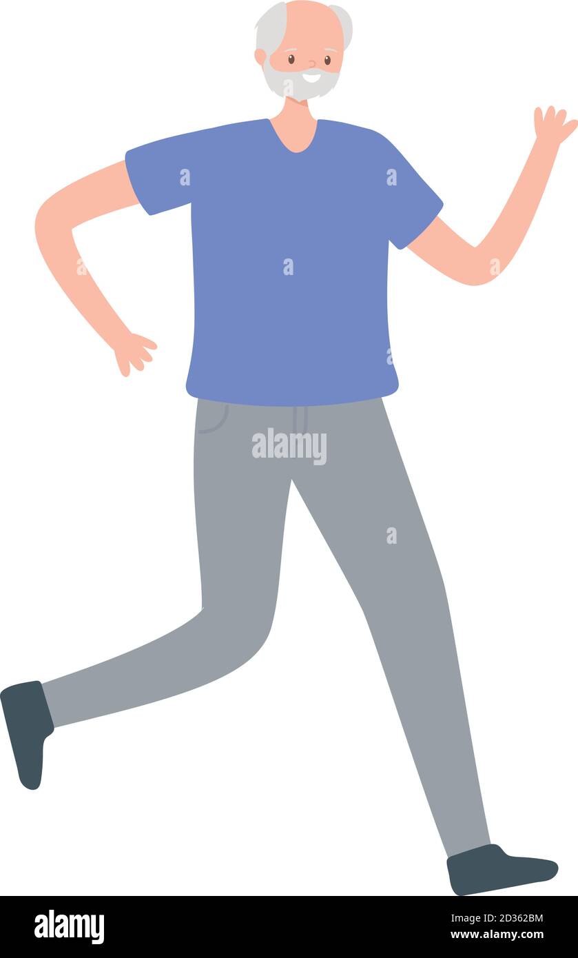 Old Man Running Cartoon