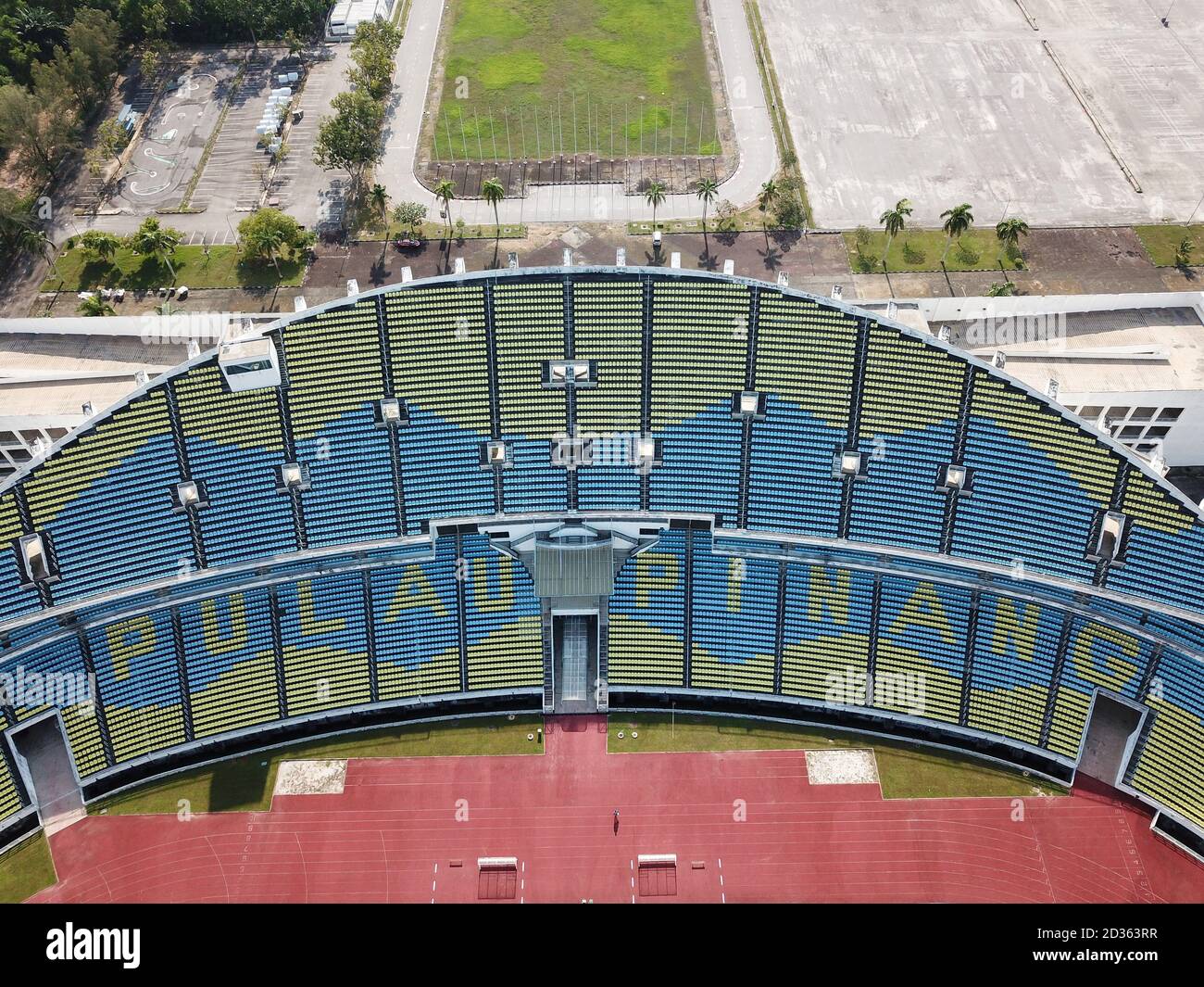 Batu Kawan, Penang/Malaysia - Feb 27 2020: Batu Kawan Stadium with word ...