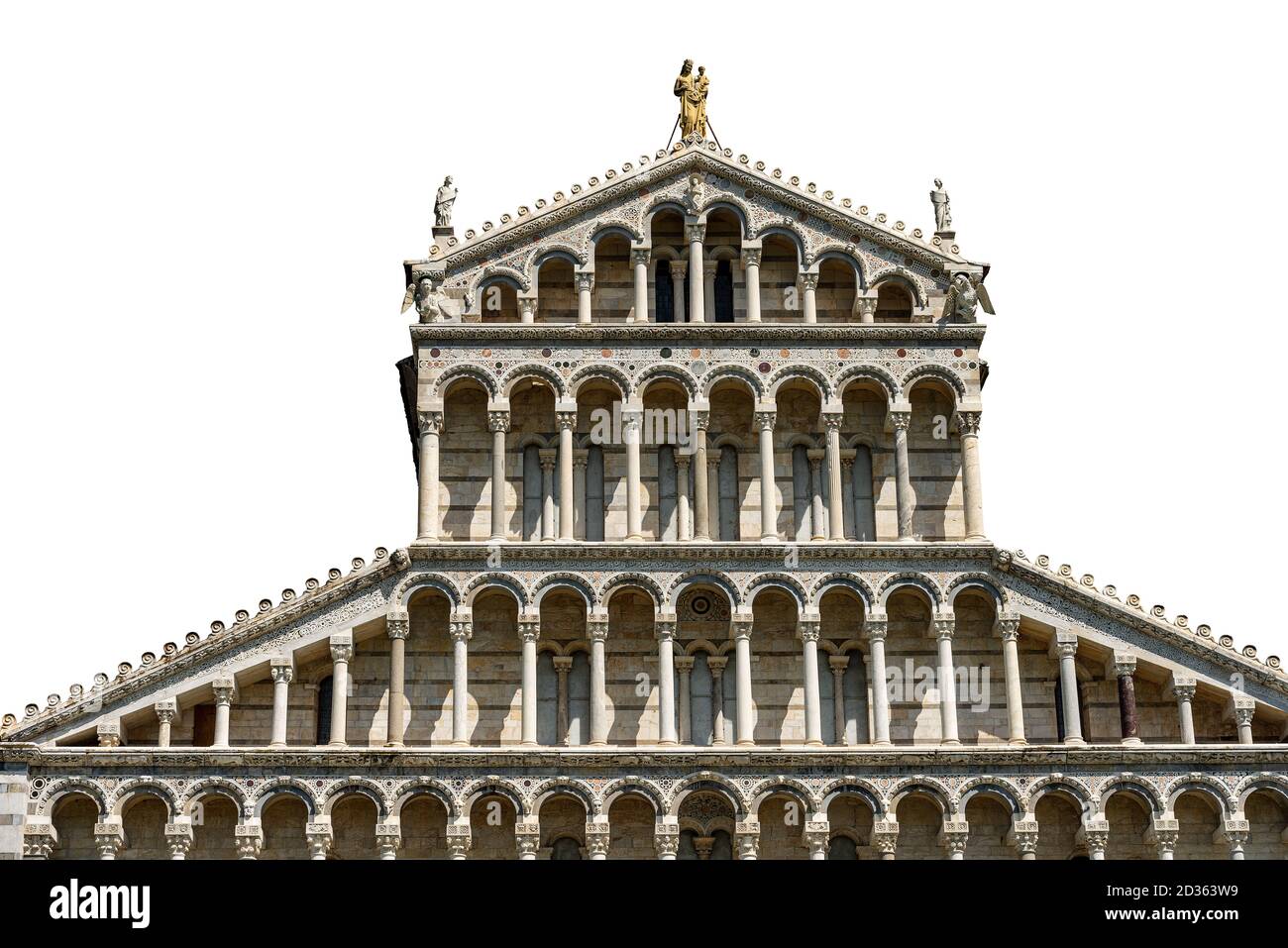Main facade of the Pisa Cathedral, (Duomo of Santa Maria Assunta), in ...