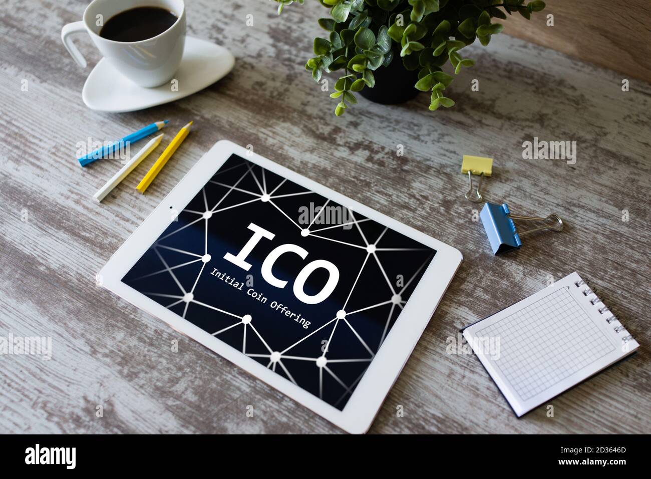 ICO - Initial coin offering. Blockchain and financial technology ...