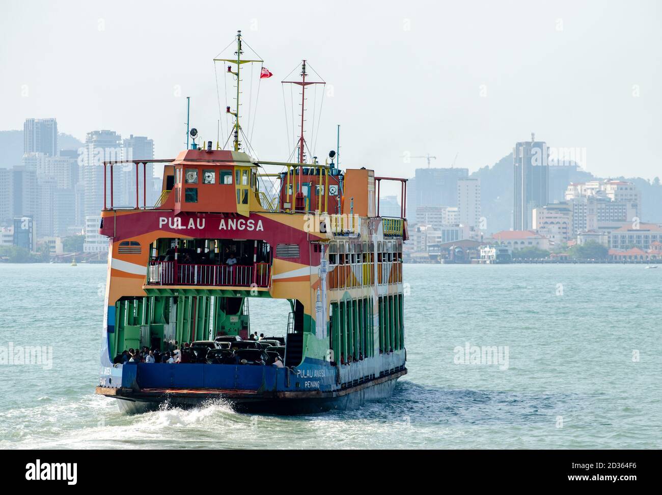 Butterworth, Penang/Malaysia - Feb 27 2020: Penang ferry at sea Stock ...