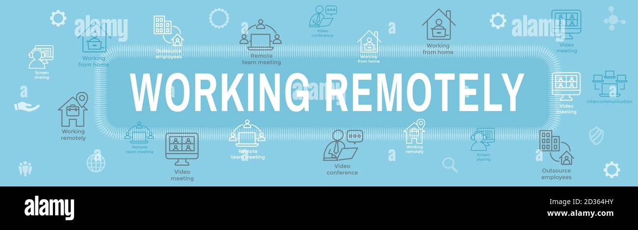 Remote work icon set & web header banner Stock Vector Image & Art - Alamy