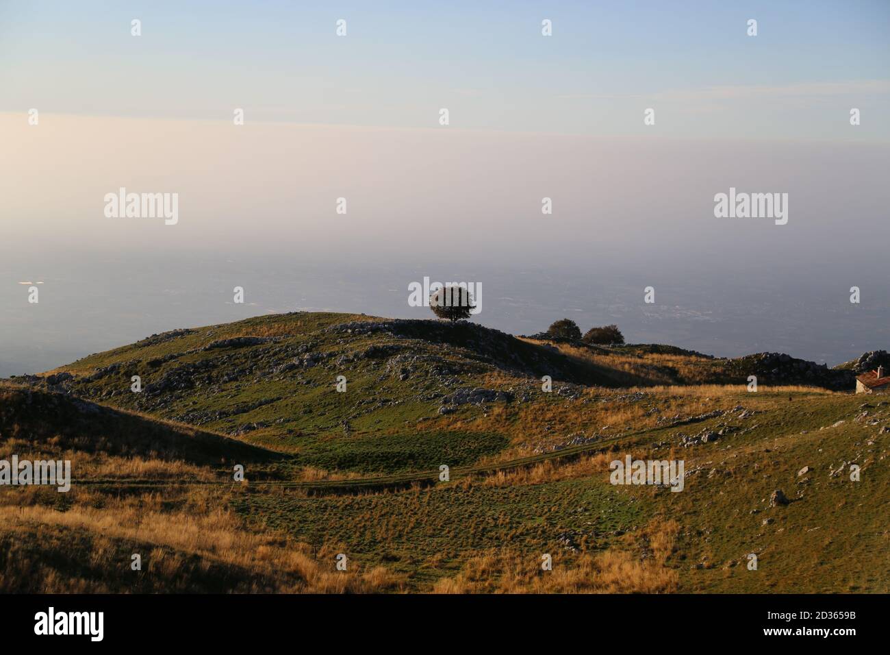 Landscape from the Mount Pizzoc in Italy Stock Photo - Alamy