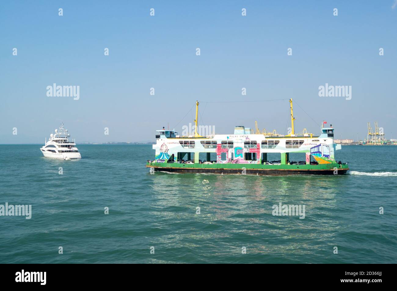Georgetown, Penang/Malaysia - Feb 29 2020: View of ferry at sea Stock ...