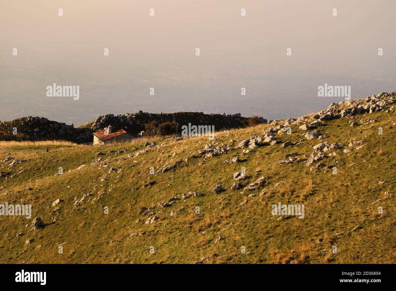 Landscape from the Mount Pizzoc in Italy Stock Photo - Alamy