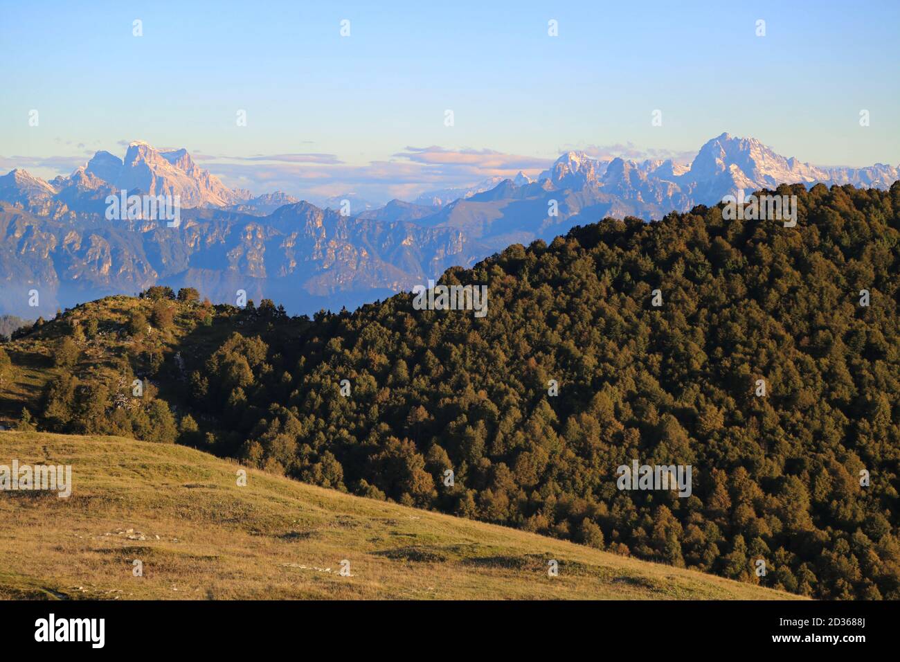 Landscape from the Mount Pizzoc in Italy Stock Photo - Alamy
