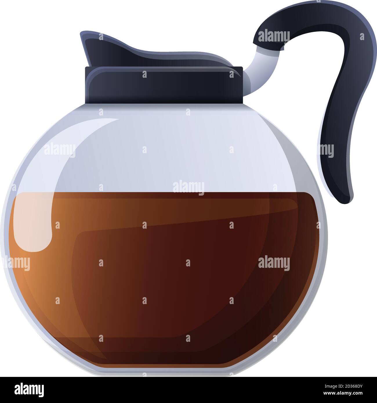 Glass coffee jug icon. Cartoon of glass coffee jug vector icon for web ...