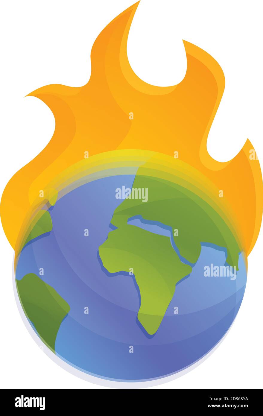Global warm flame icon. Cartoon of global warm flame vector icon for ...