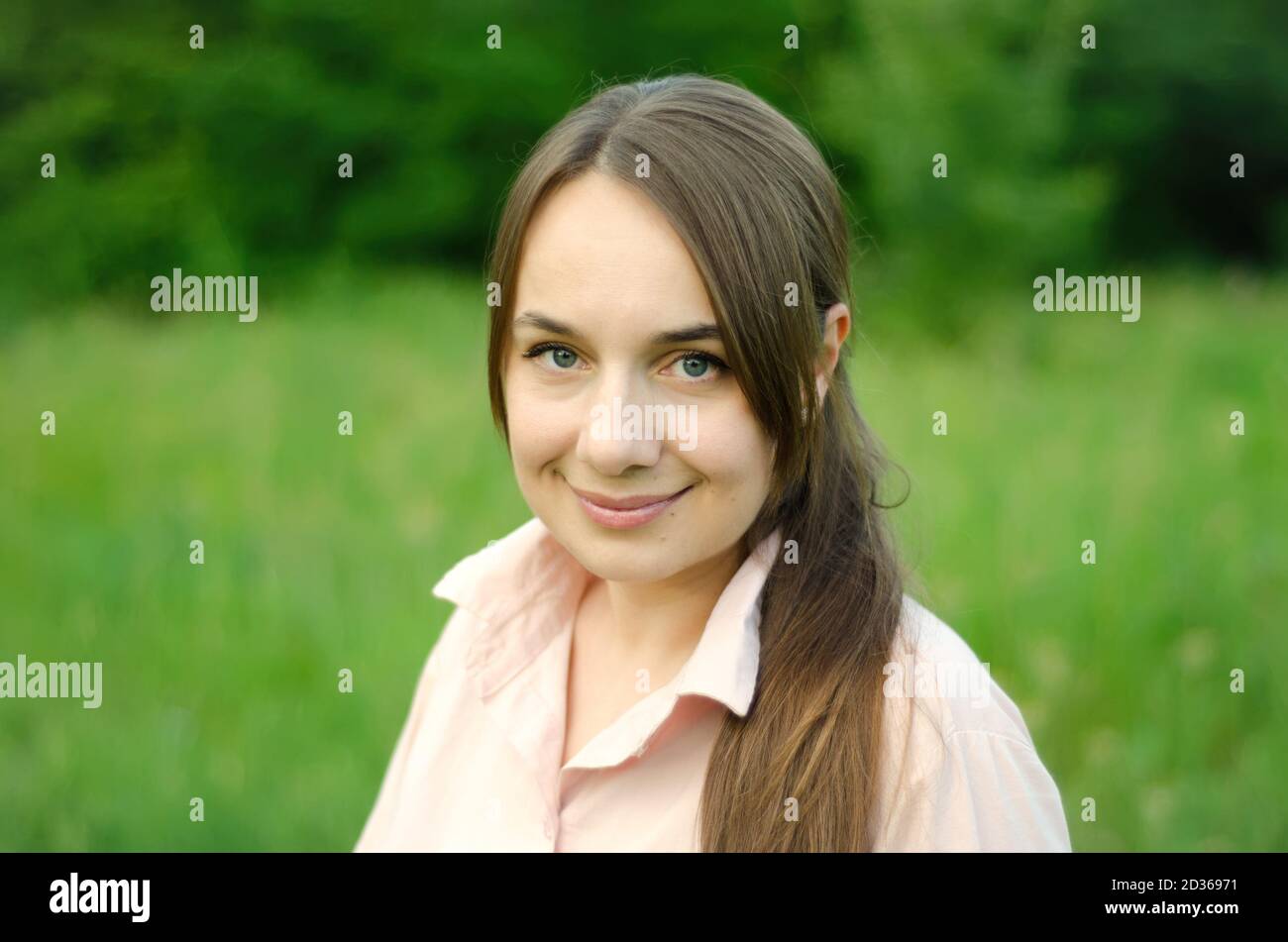 Woman beautiful happy spring field hi-res stock photography and images ...