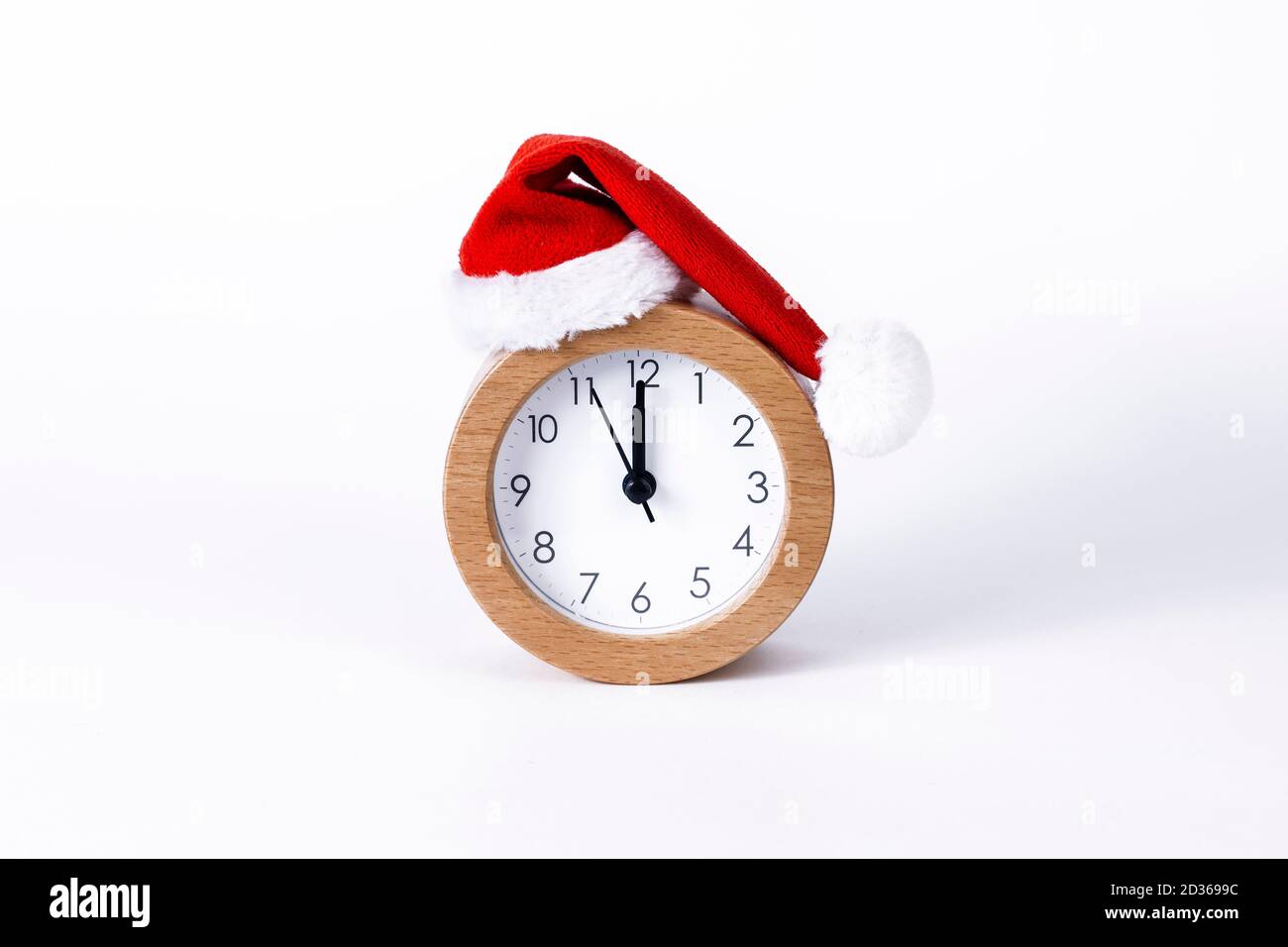 Christmas and New Year holidays time concept. Clock with Christmas ...