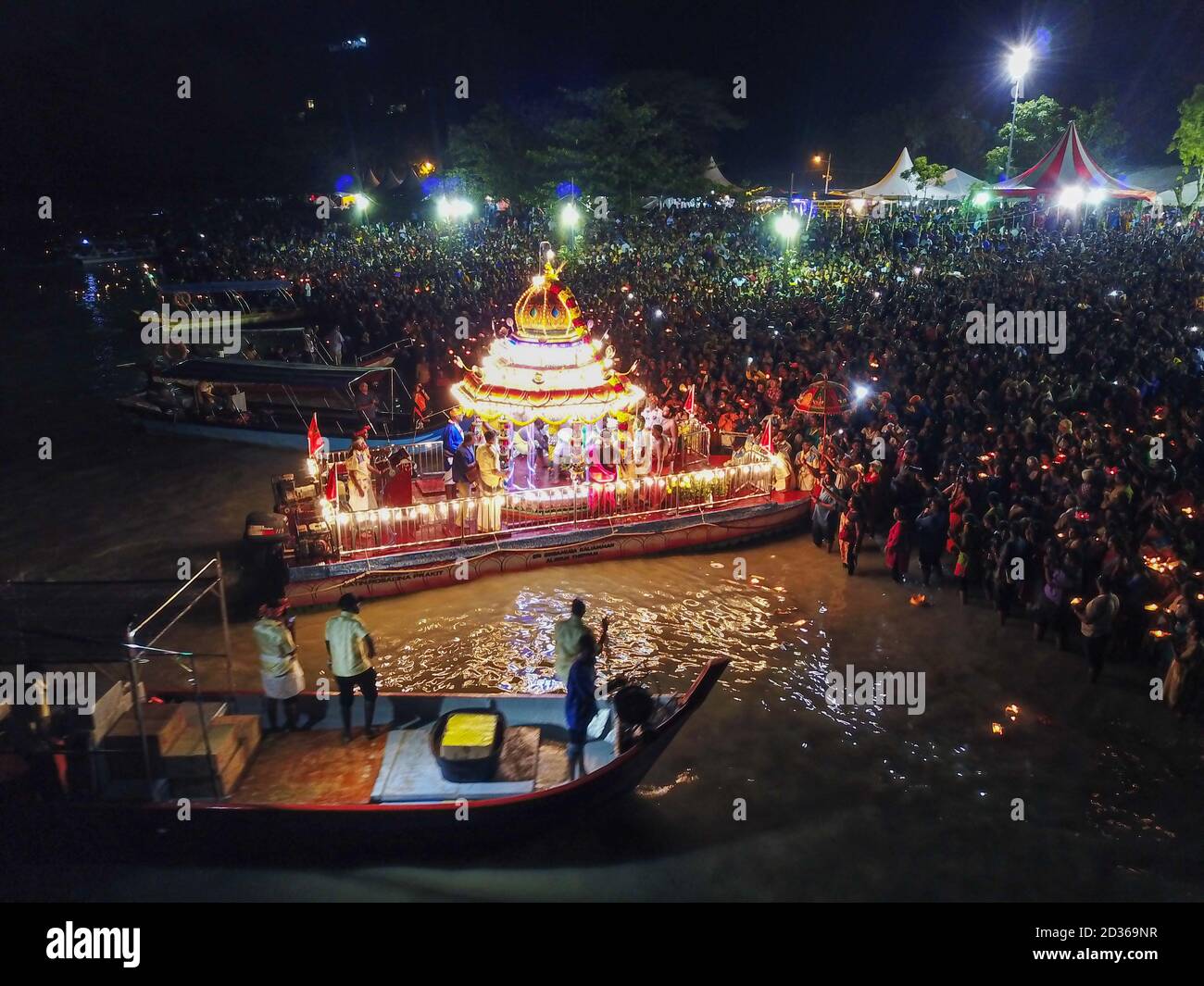 Teluk Bahang, Penang/Malaysia - Mar 08 2020: Floating chariot with ...