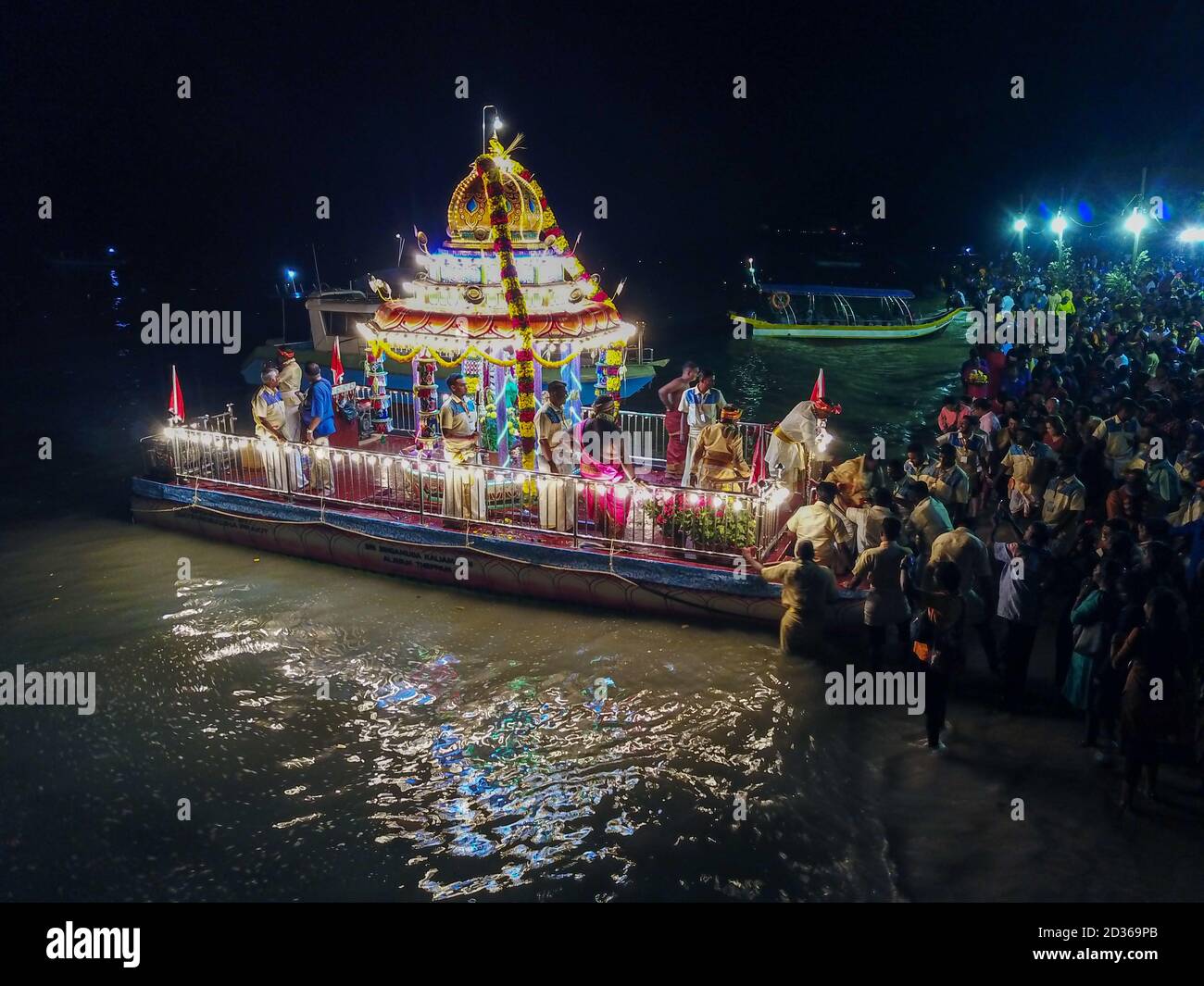 Teluk Bahang, Penang/Malaysia - Mar 08 2020: Floating chariot return to ...