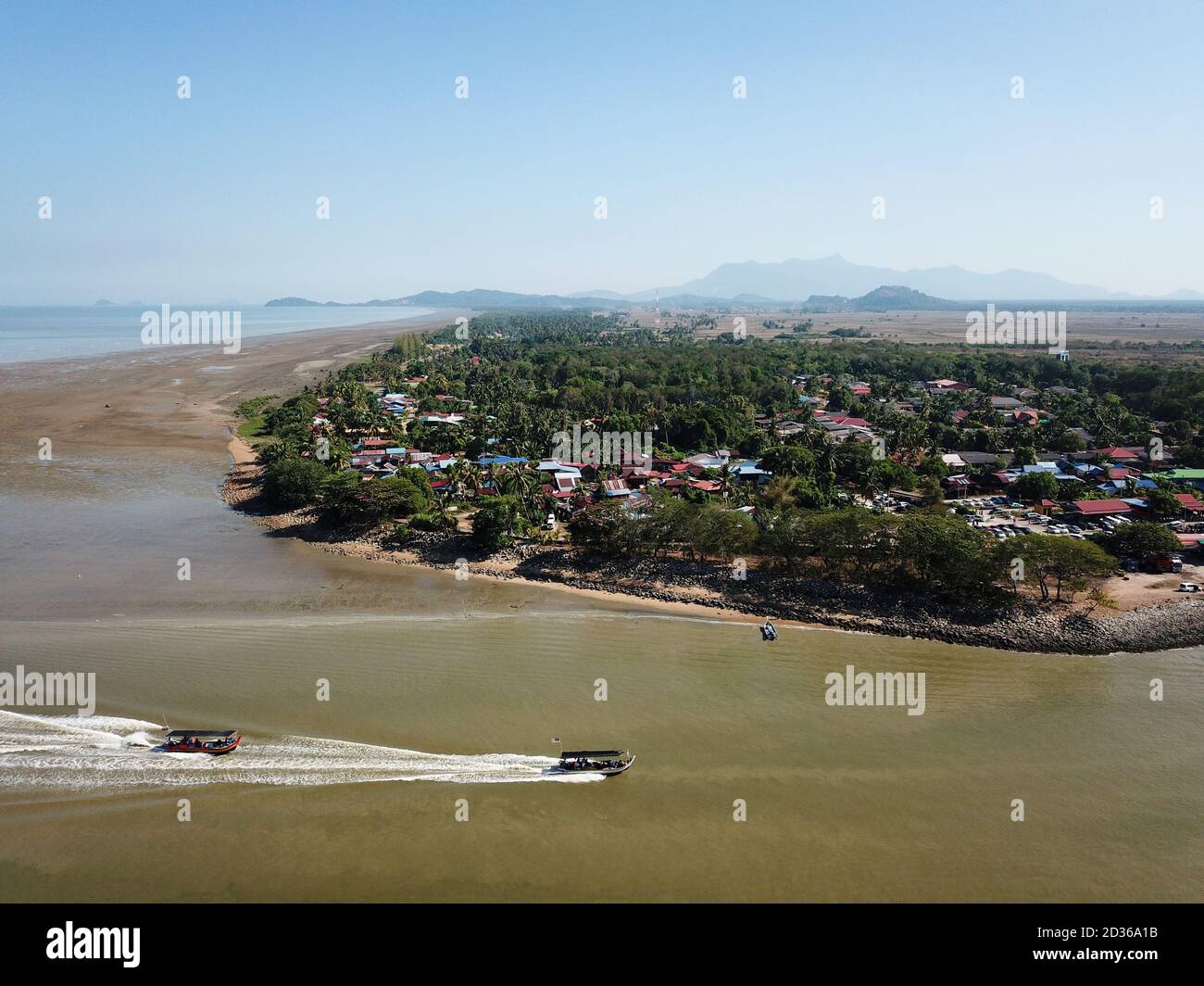 Penaga, Penang/Malaysia - Mar 14 2020: Fishing boat back to village ...