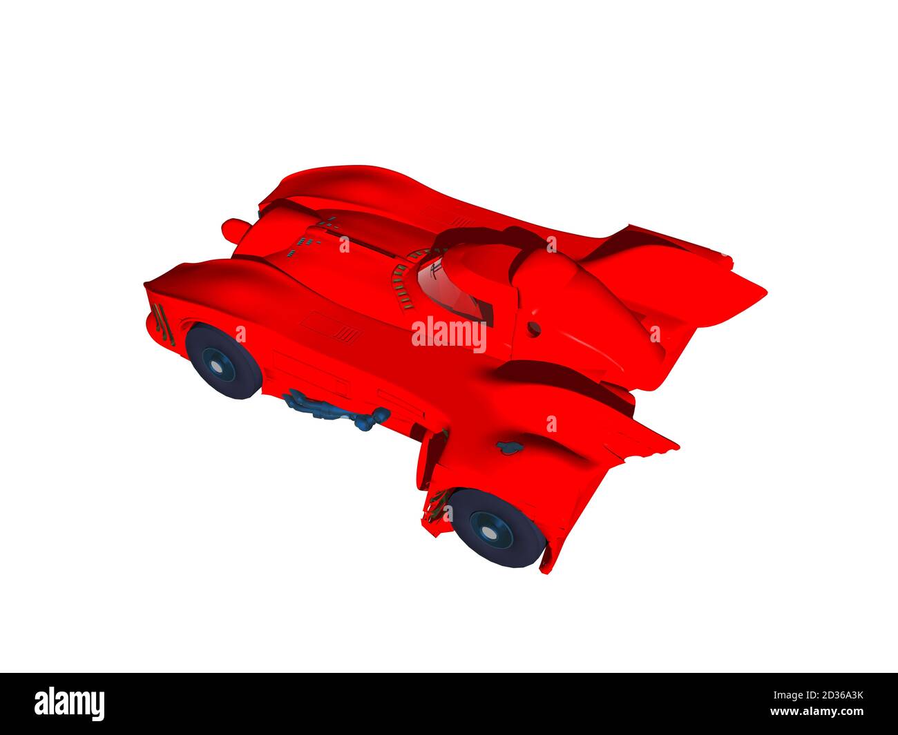 red futuristic racing car on the street Stock Photo - Alamy
