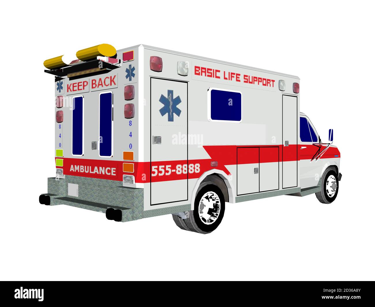 red white ambulance on the street Stock Photo - Alamy