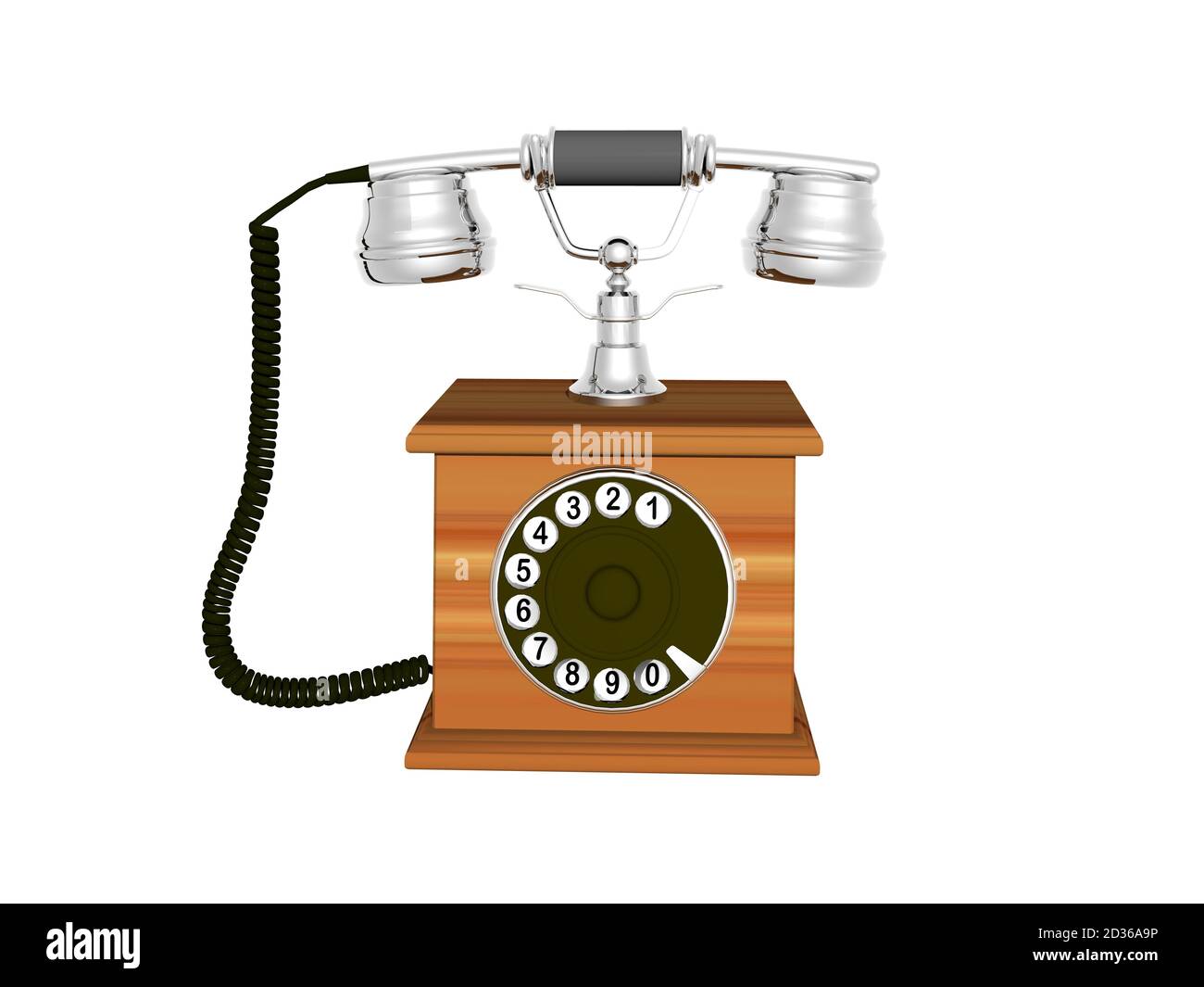 antique telephone with receiver and dial Stock Photo - Alamy