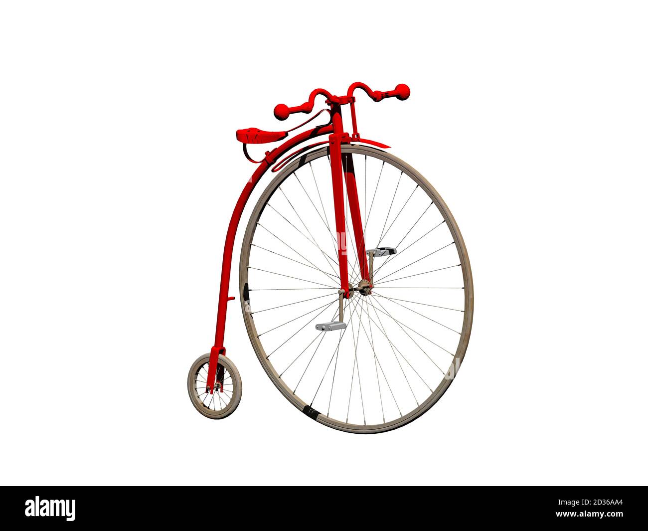red antique bicycle with oversized front wheel Stock Photo - Alamy