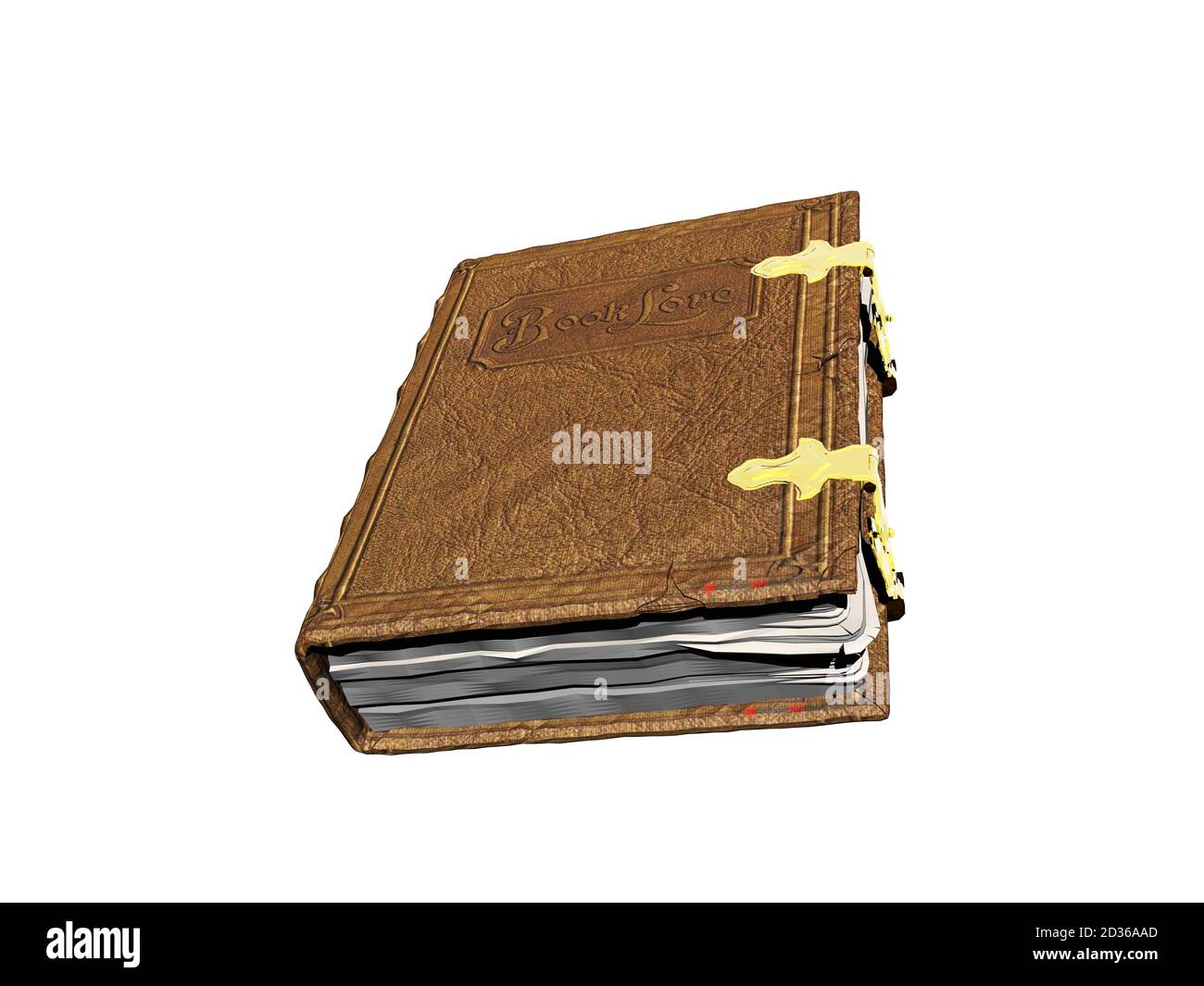 antique book with leather cover and locks Stock Photo - Alamy