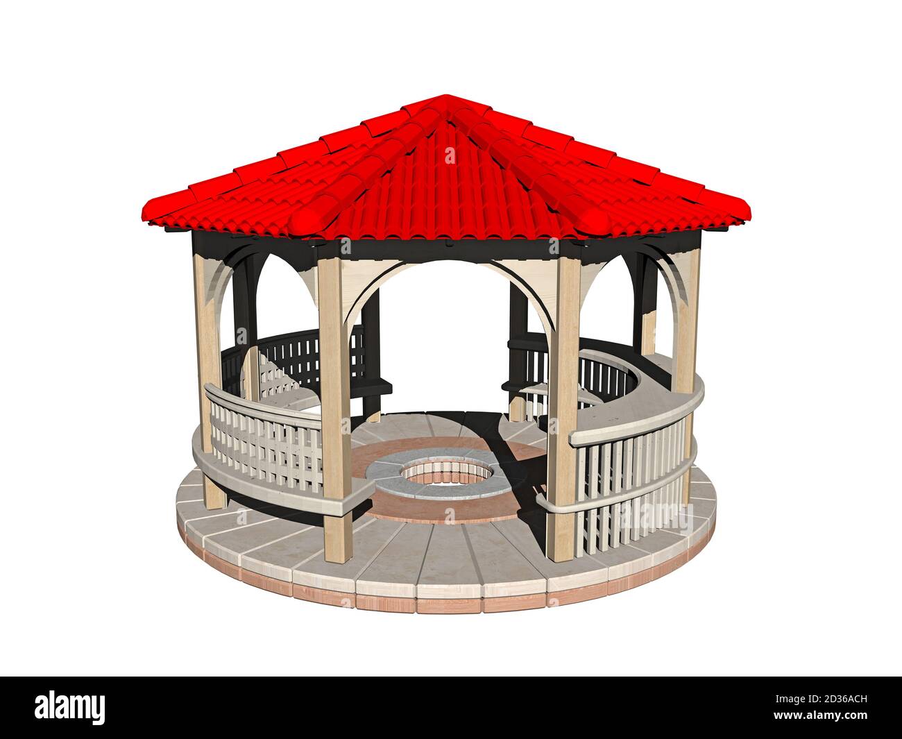 wooden garden shed with seating Stock Photo - Alamy