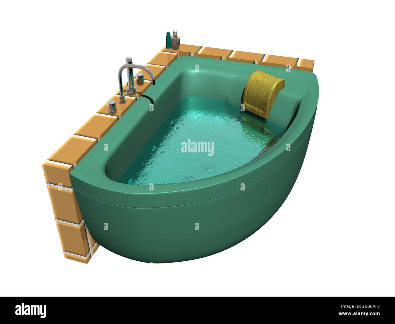 green whirlpool tub with taps Stock Photo - Alamy