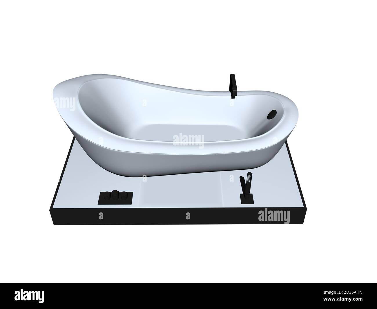 freestanding bathtub with taps Stock Photo - Alamy