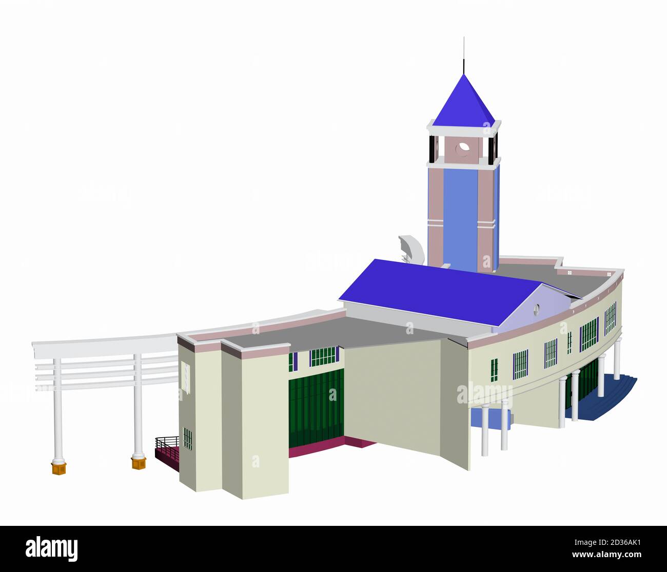 large church with bell tower Stock Photo - Alamy