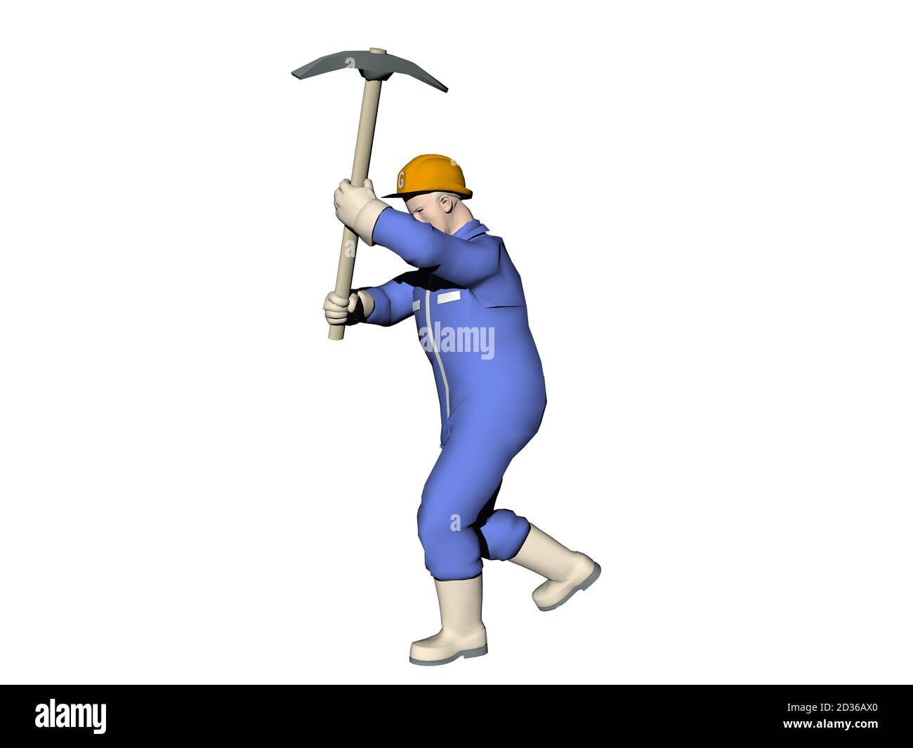 Miner in overalls with tools Stock Photo - Alamy