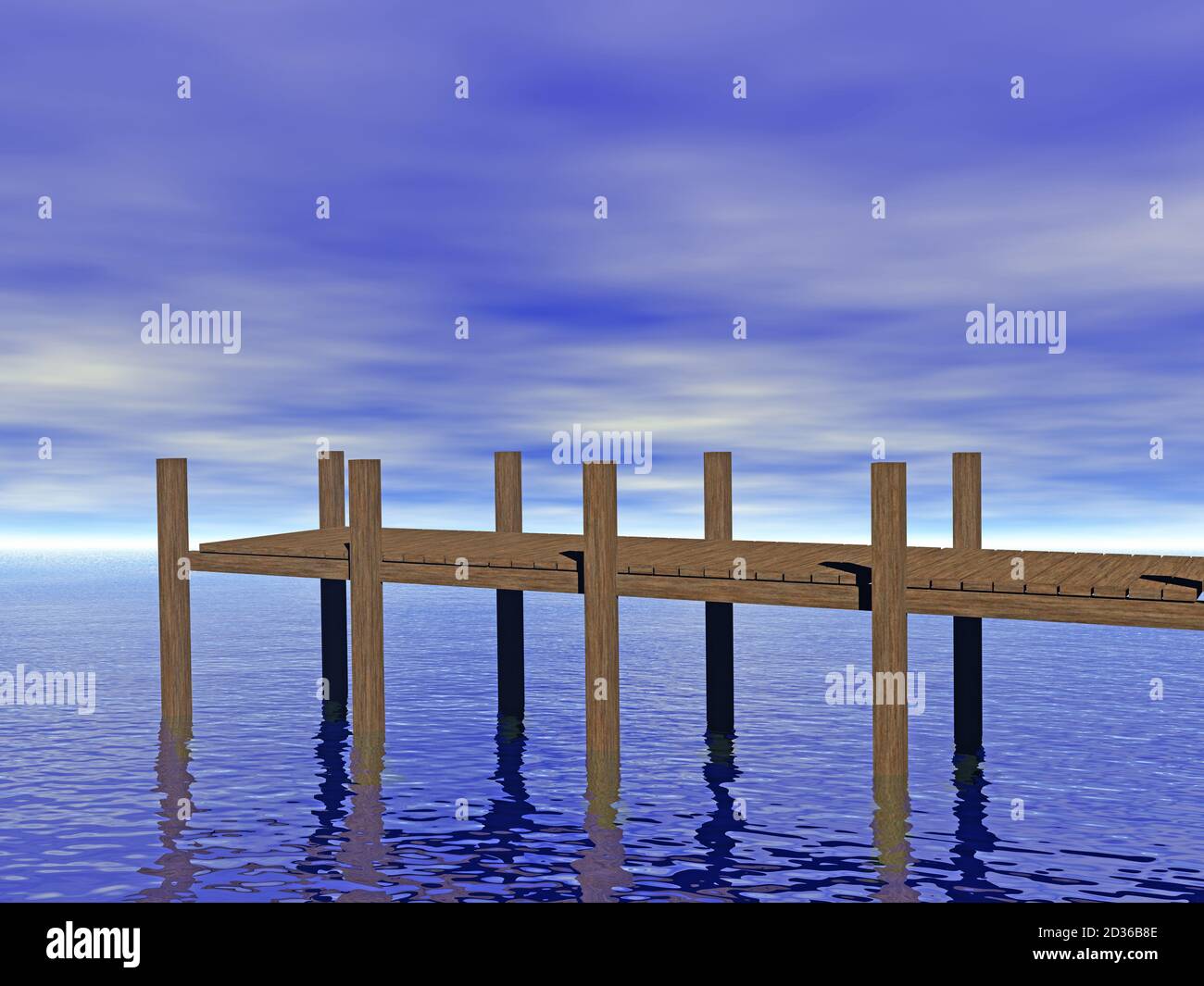 wooden jetty in the water Stock Photo - Alamy