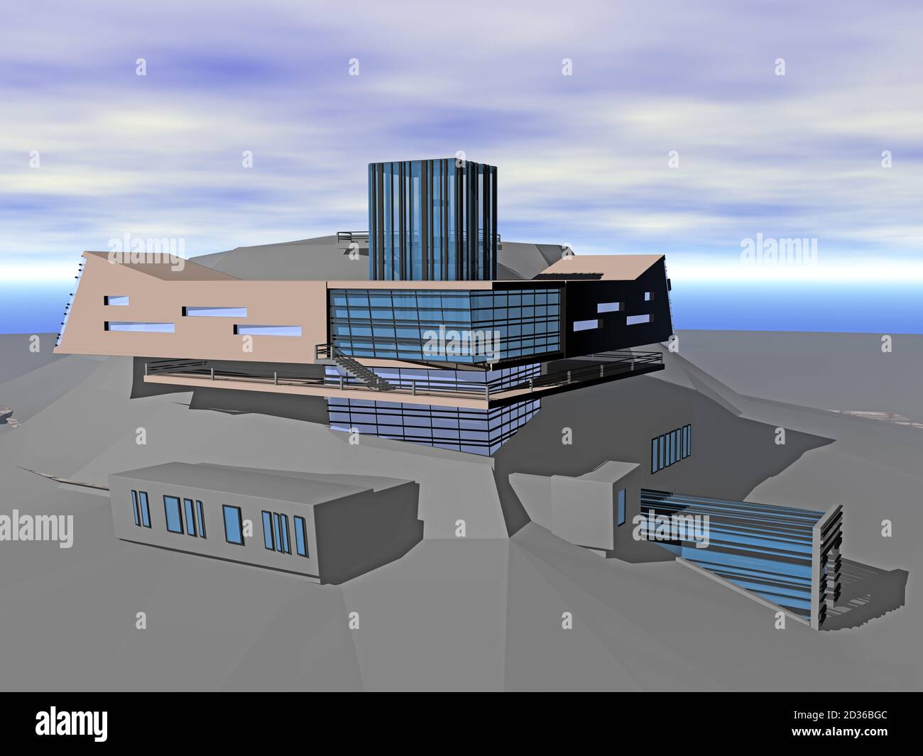 tall commercial building with offices Stock Photo - Alamy