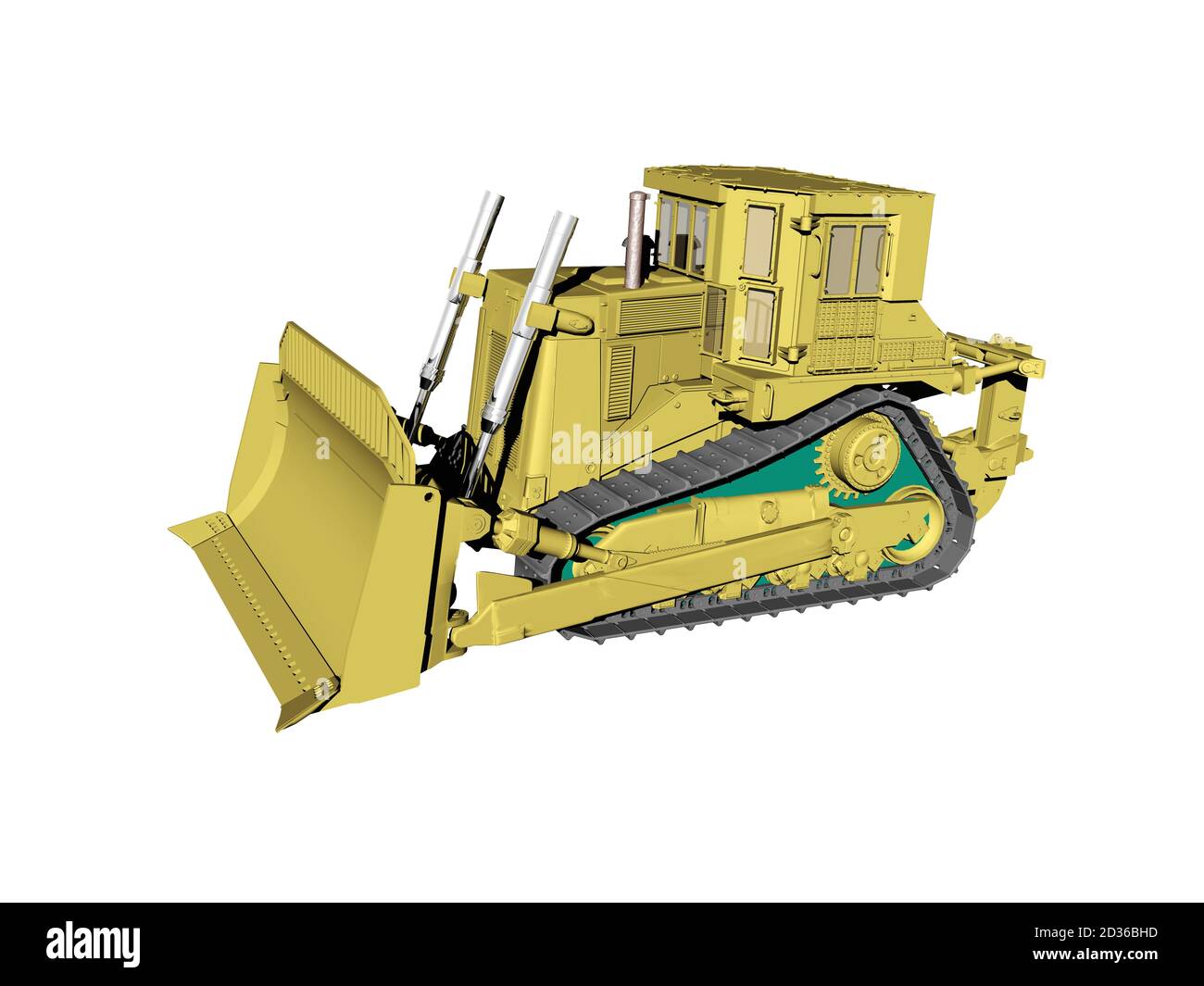 yellow bulldozer at construction site Stock Photo - Alamy