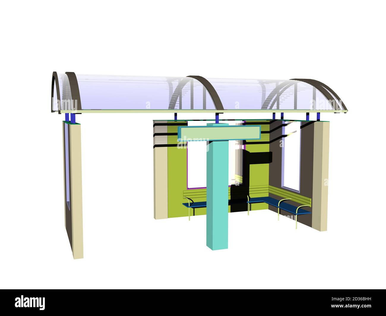 Bus stop with weather protection and glass roof Stock Photo - Alamy