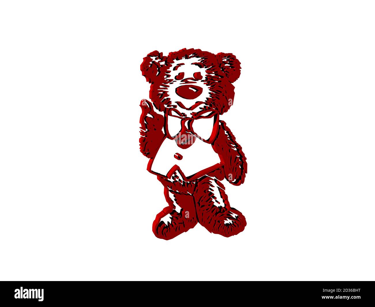 red cute comic bear Stock Photo - Alamy