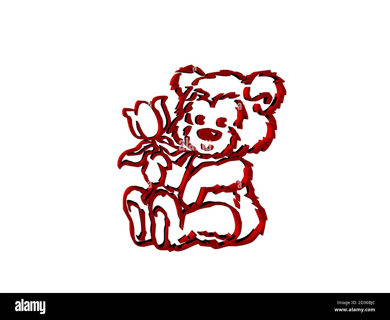 red cute comic bear Stock Photo - Alamy