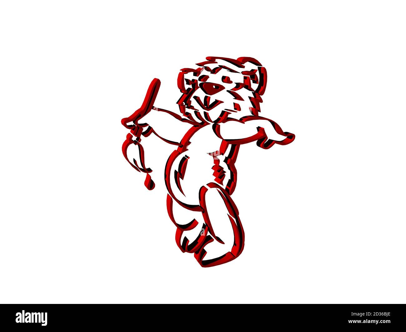 red cute comic bear Stock Photo - Alamy