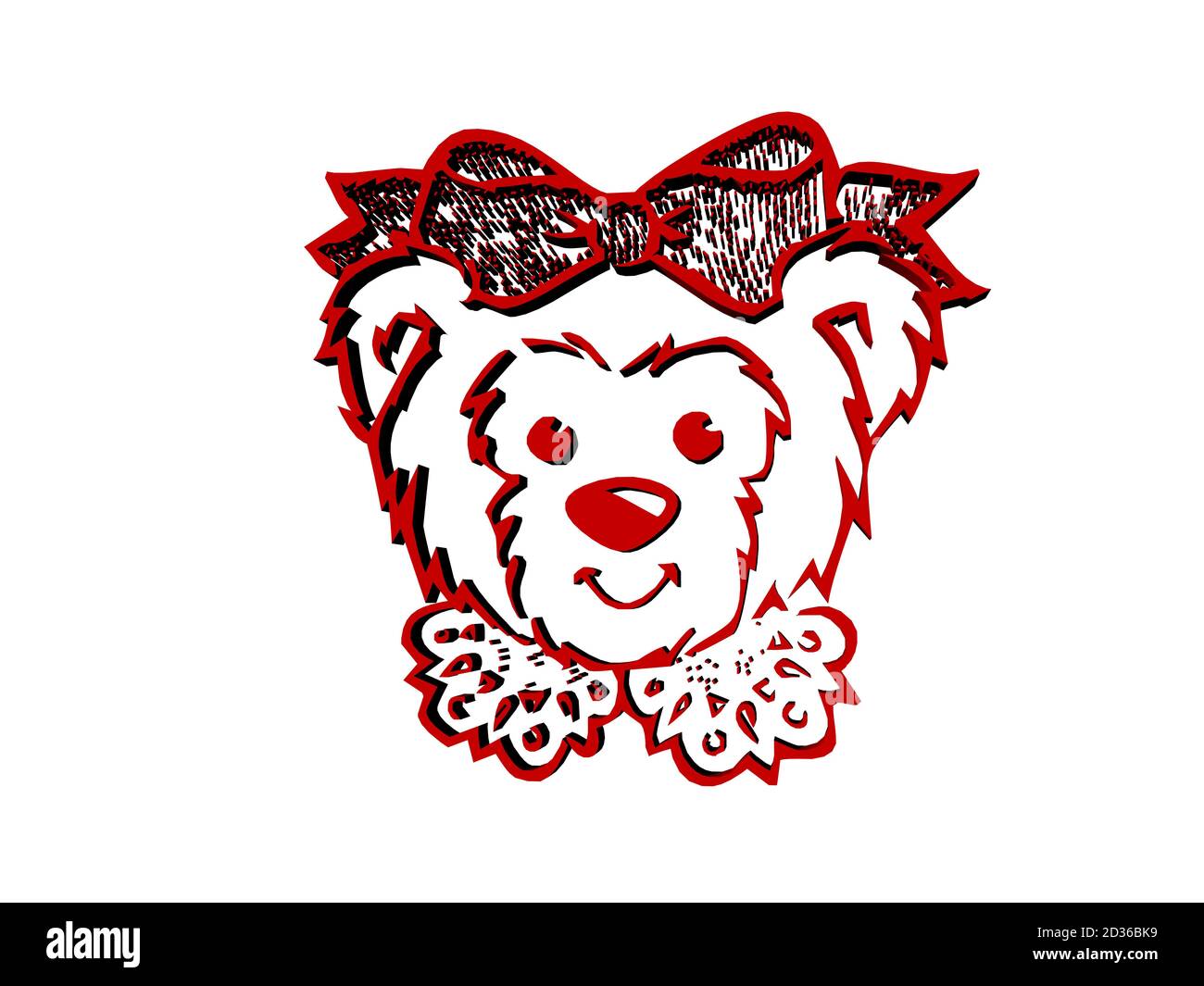 red cute comic bear Stock Photo - Alamy