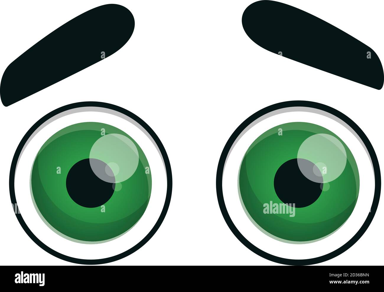 Round green eyes icon. Cartoon of round green eyes vector icon for web ...