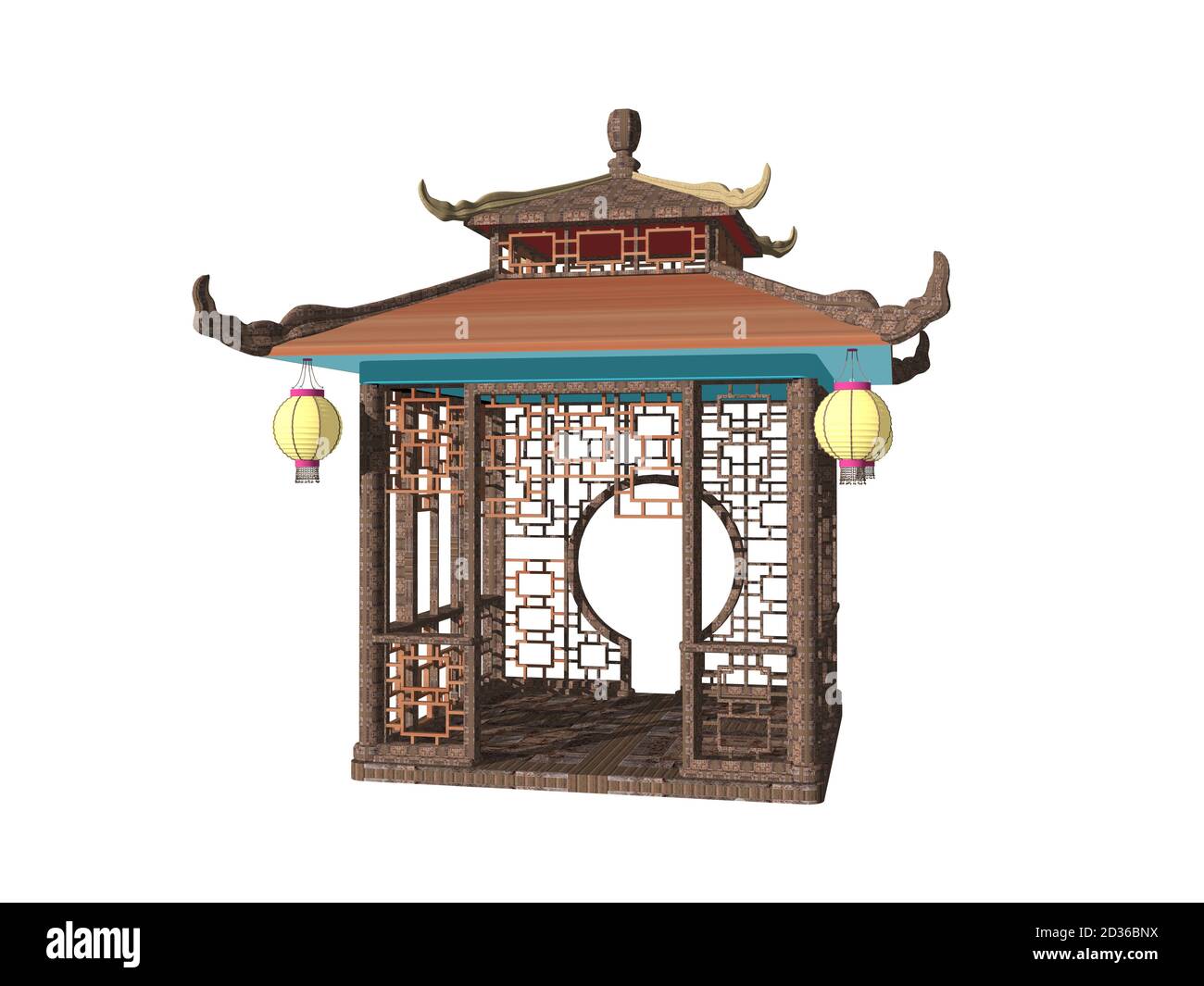chinese decorated garden arbor Stock Photo - Alamy