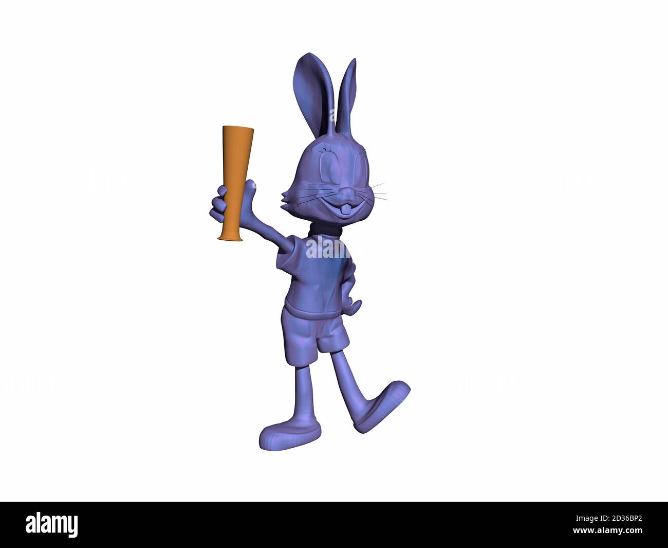 blue cartoon rabbit with beer glass Stock Photo - Alamy