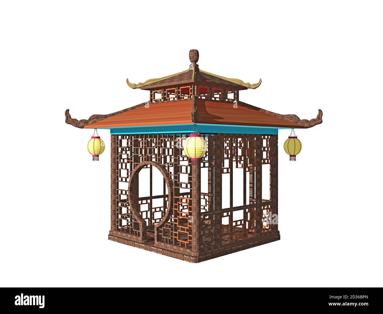 chinese decorated garden arbor Stock Photo - Alamy