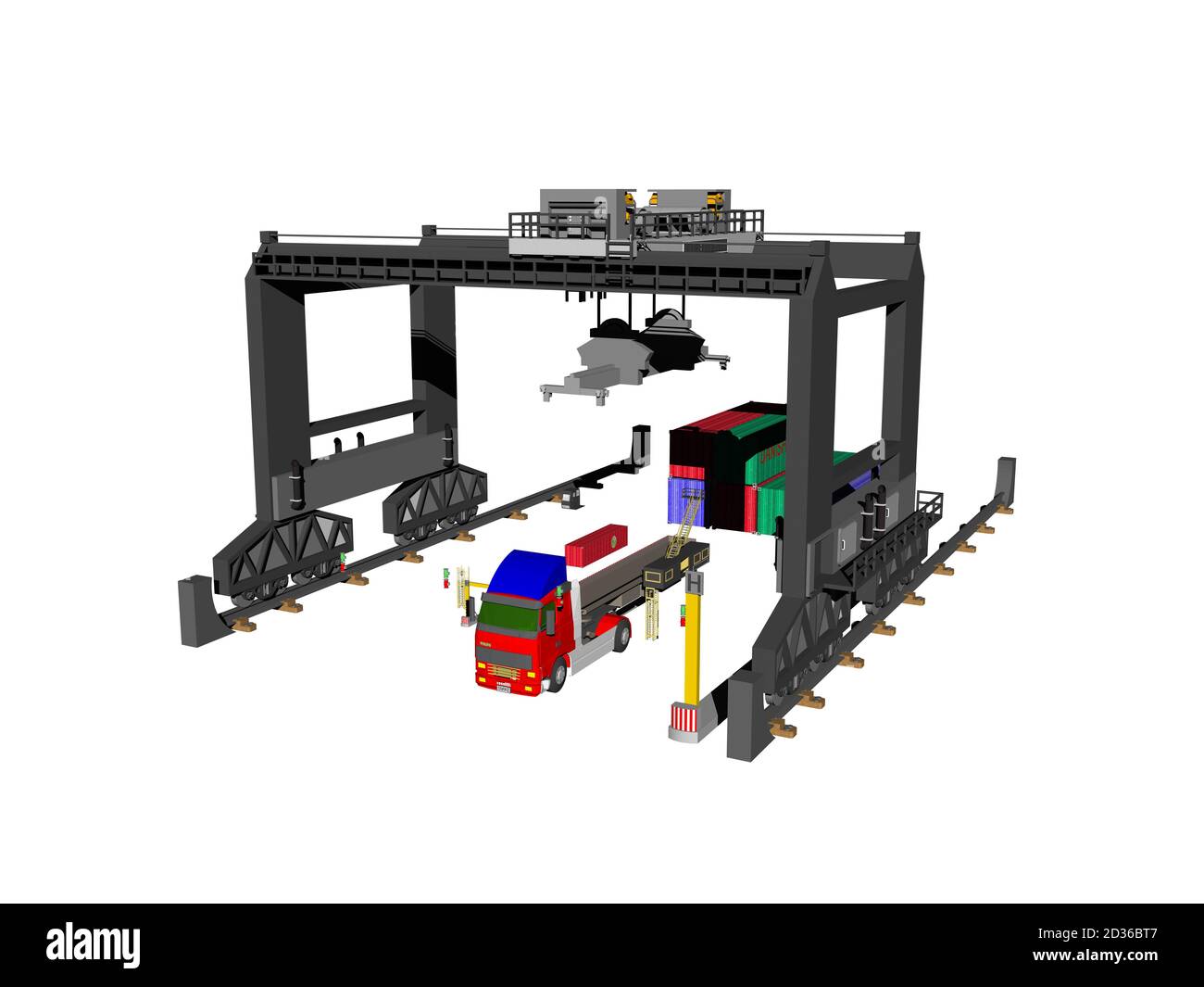 large loading crane with trolley at the station Stock Photo - Alamy