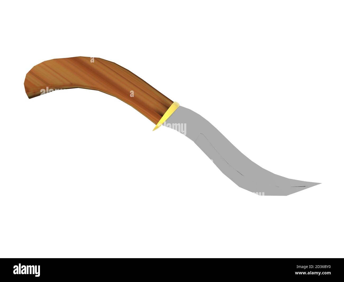 curved dagger with wooden handle Stock Photo - Alamy