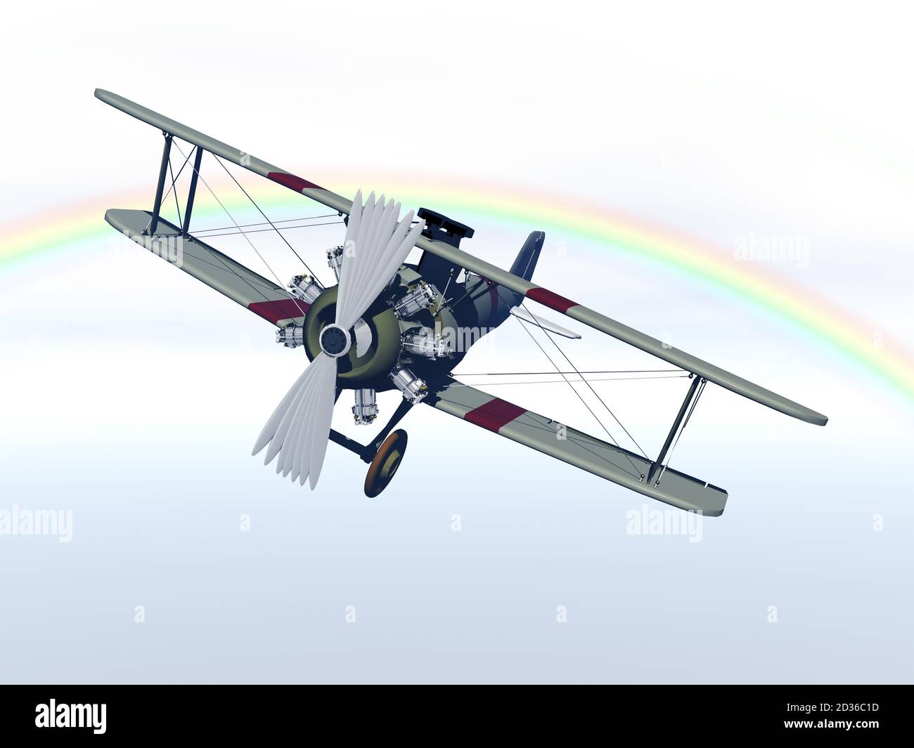 historic biplane in the sky Stock Photo - Alamy