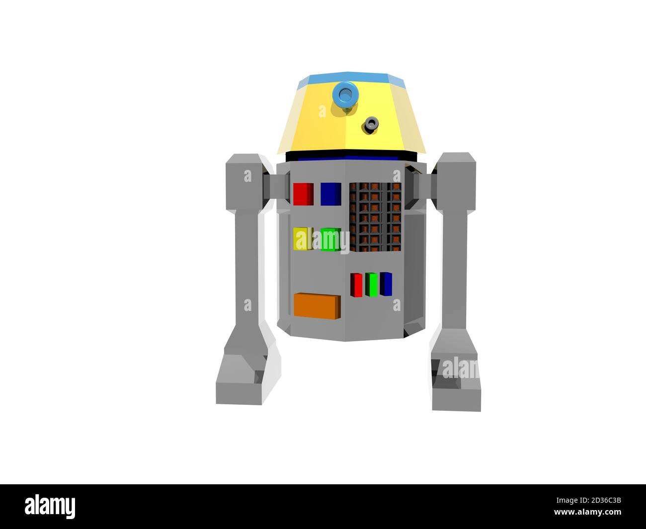 small cylindrical robot with castors Stock Photo - Alamy