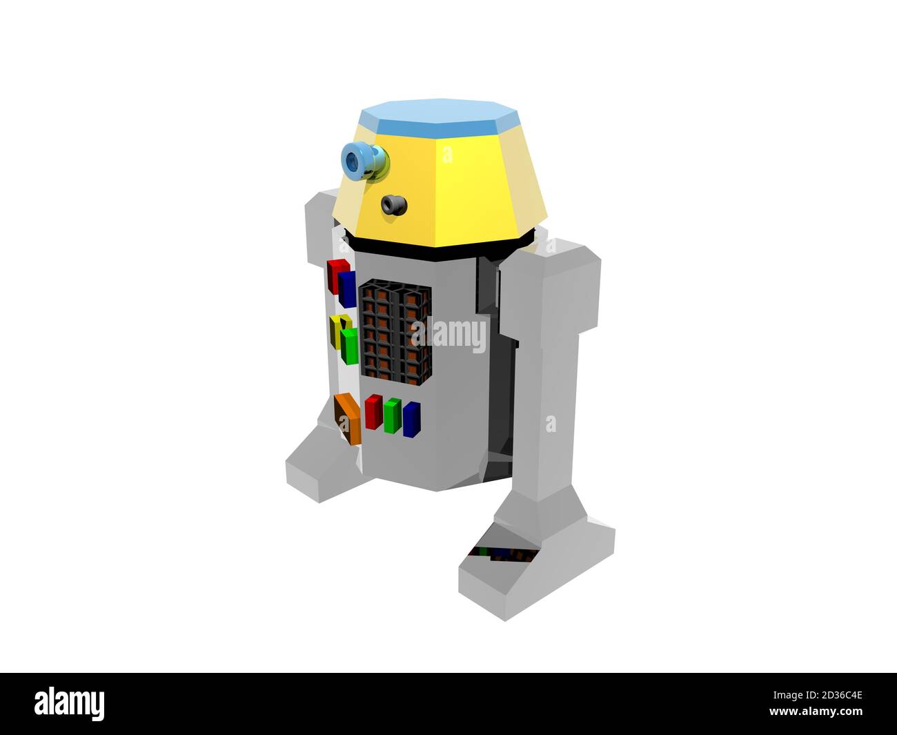 small cylindrical robot with castors Stock Photo - Alamy