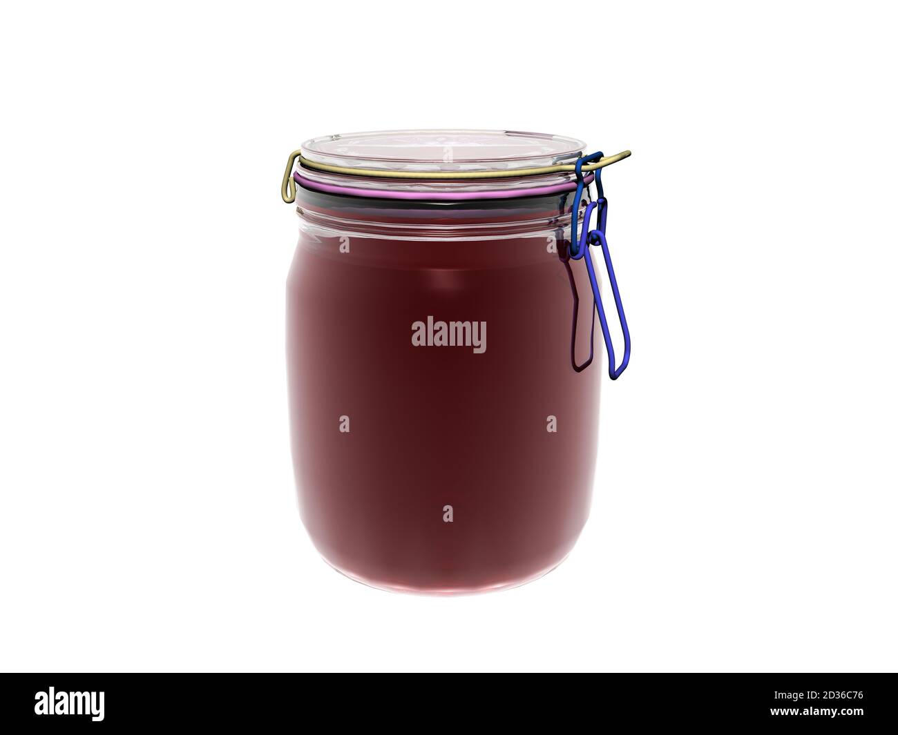 Mason jar with red jam Stock Photo - Alamy
