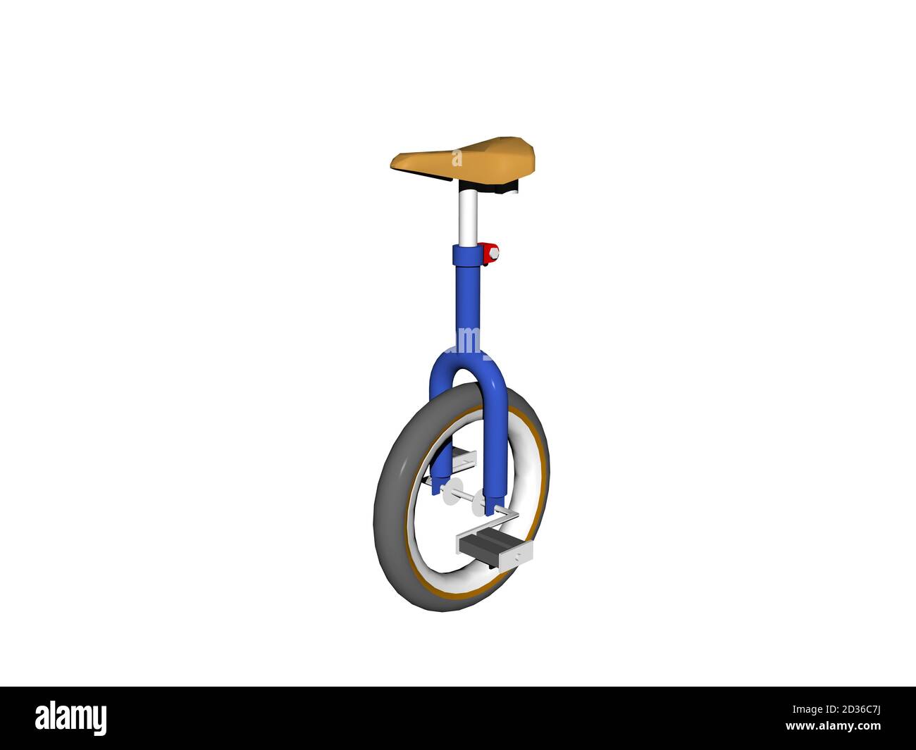 blue unicycle with seat and pedals Stock Photo - Alamy